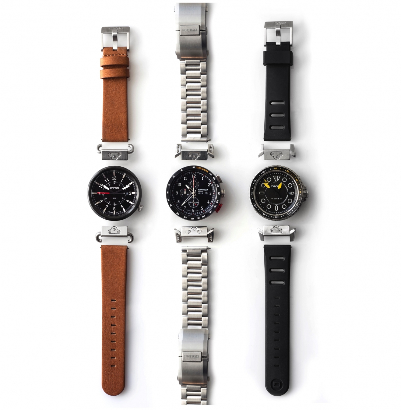 Dango modular watches with interchangeable lug system