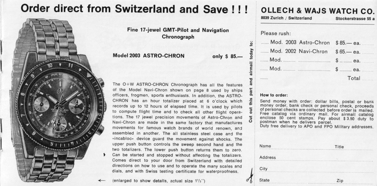 OW Astrochron "Regatta" | Professional Watches